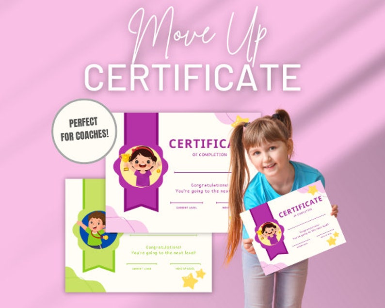 Move up Certificate, Level up Certificate, Gymnastics Certificate ...