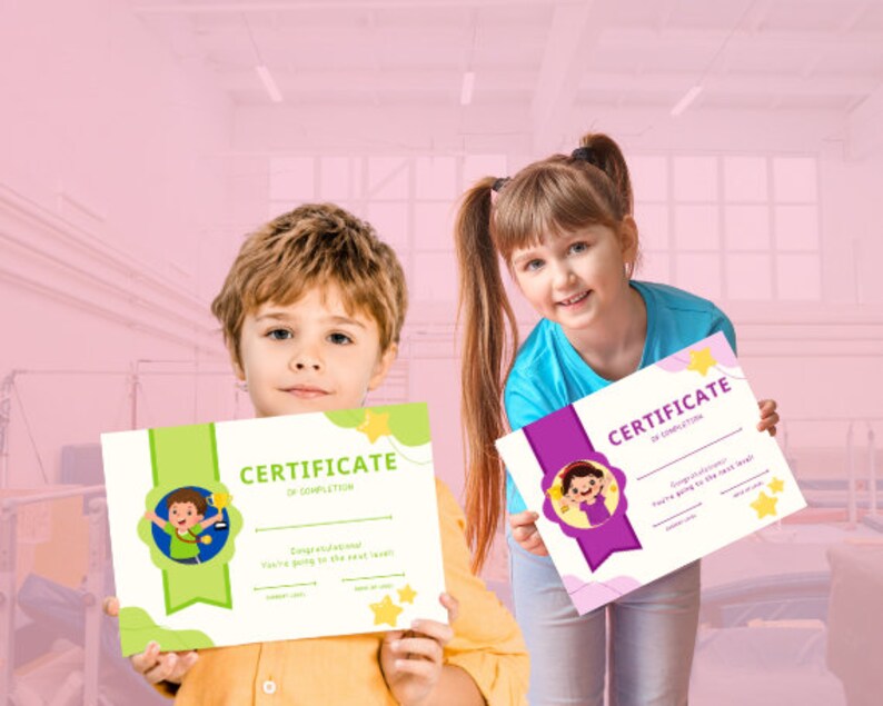 Move up Certificate, Level up Certificate, Gymnastics Certificate ...