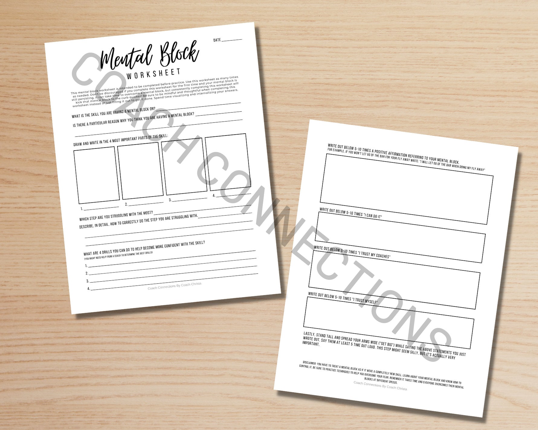Mental Block Worksheet, Mental Block Journal, Mental Block, Gymnastics ...