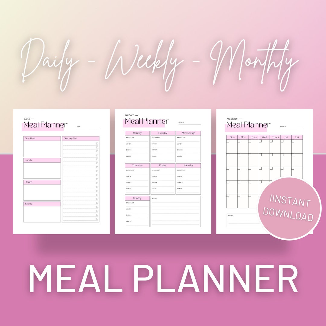 Meal Prep Template Meal Prep Meal Prep Planner Weekly Meal - Etsy