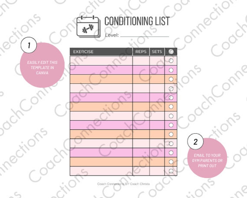 Gymnastics Vacation Conditioning List PLR, Gymnastics Absent ...