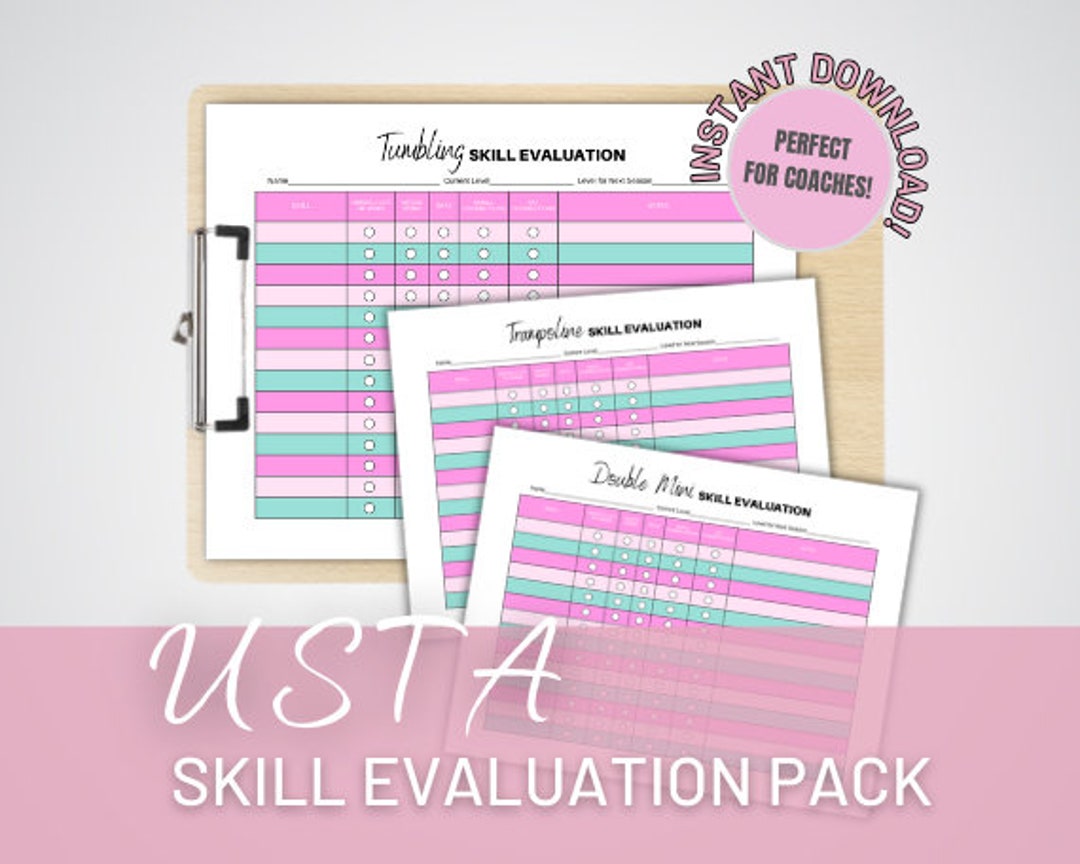 USTA Skill Evaluation Sheet, Skill Evaluation Pack, USTA Evaluation ...