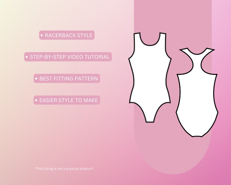 Leotard Sewing Pattern, Racerback Leotard Pattern, Leotard Pattern ...