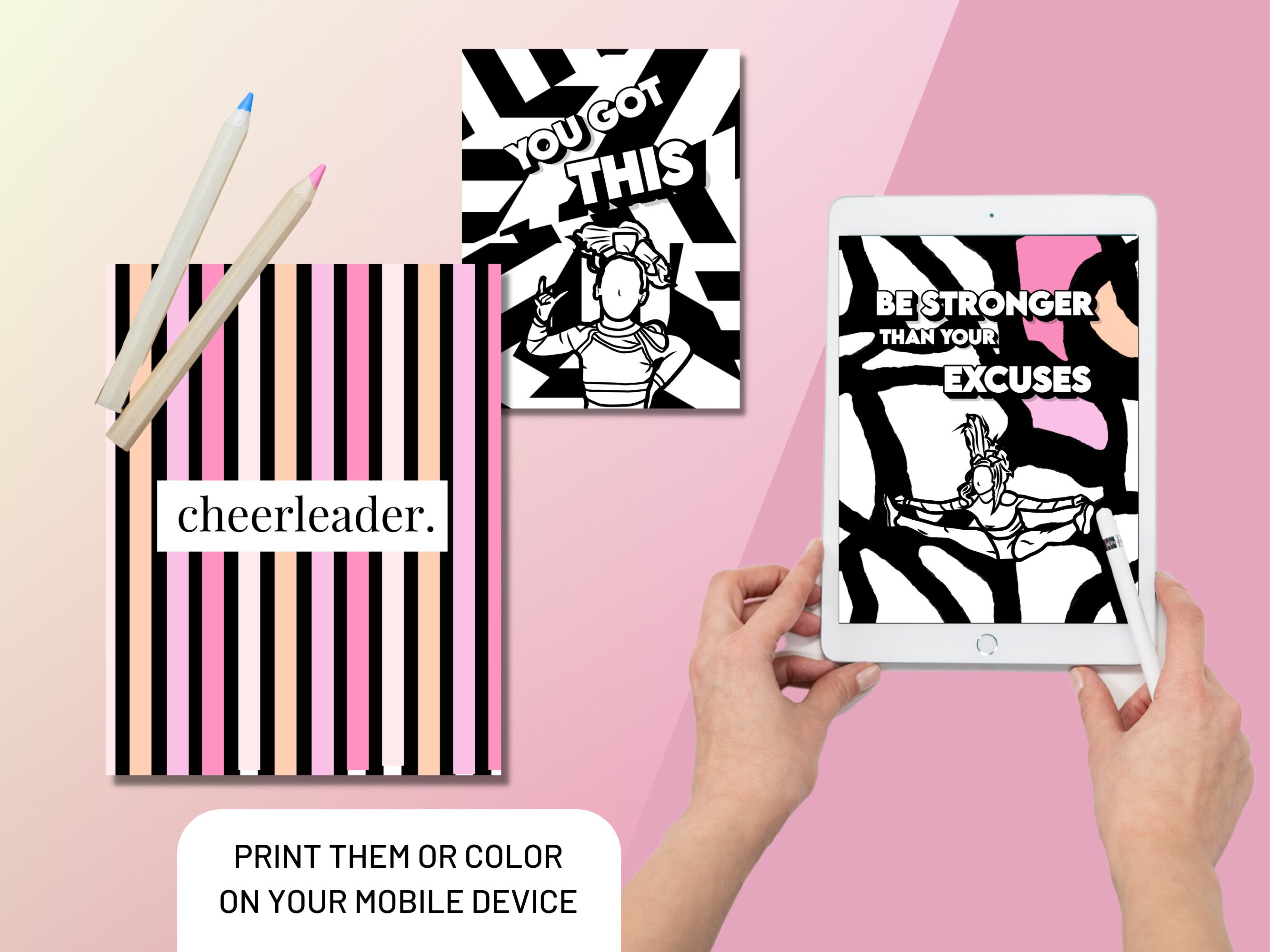Cheer Motivational Coloring Pages, Cheer Motivational Coloring Pack ...