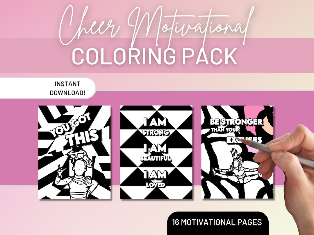 Cheer Motivational Coloring Pages, Cheer Motivational Coloring Pack ...