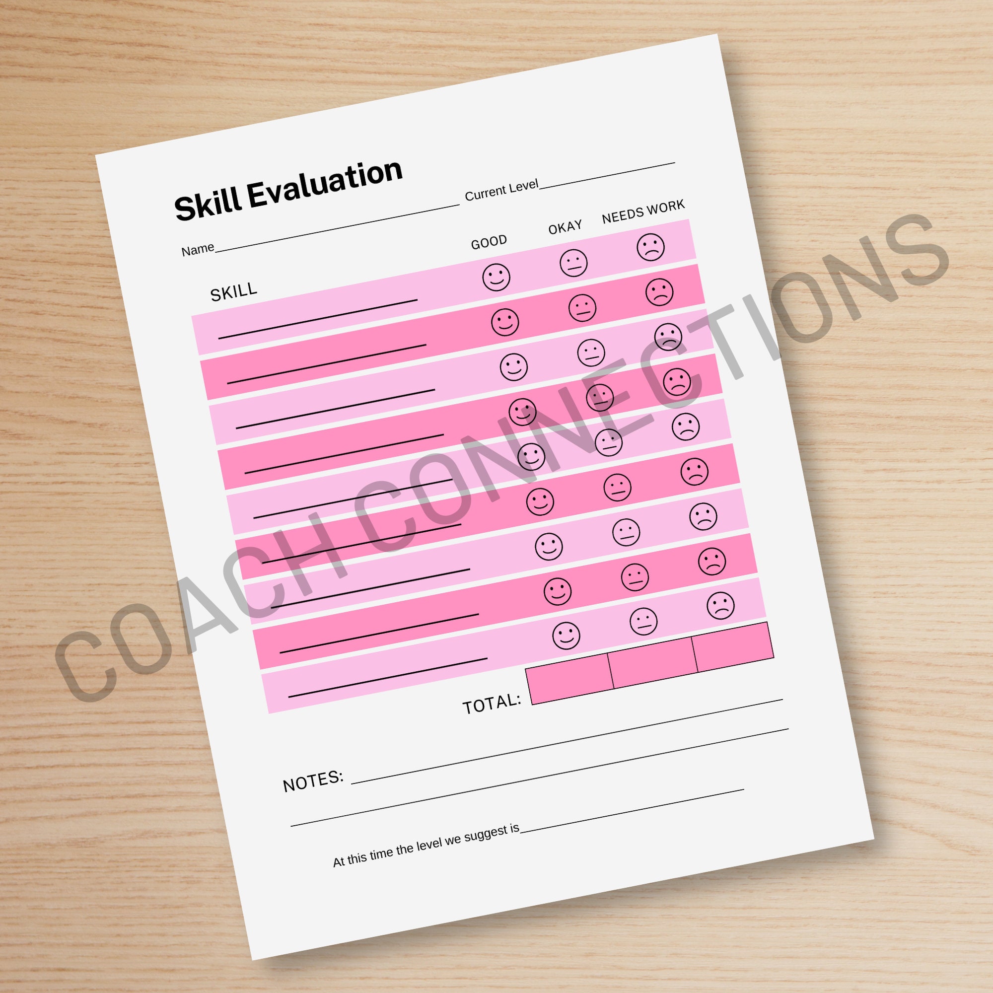 Gymnastics Skill Evaluation Sheet Gymnastics Evaluation - Etsy