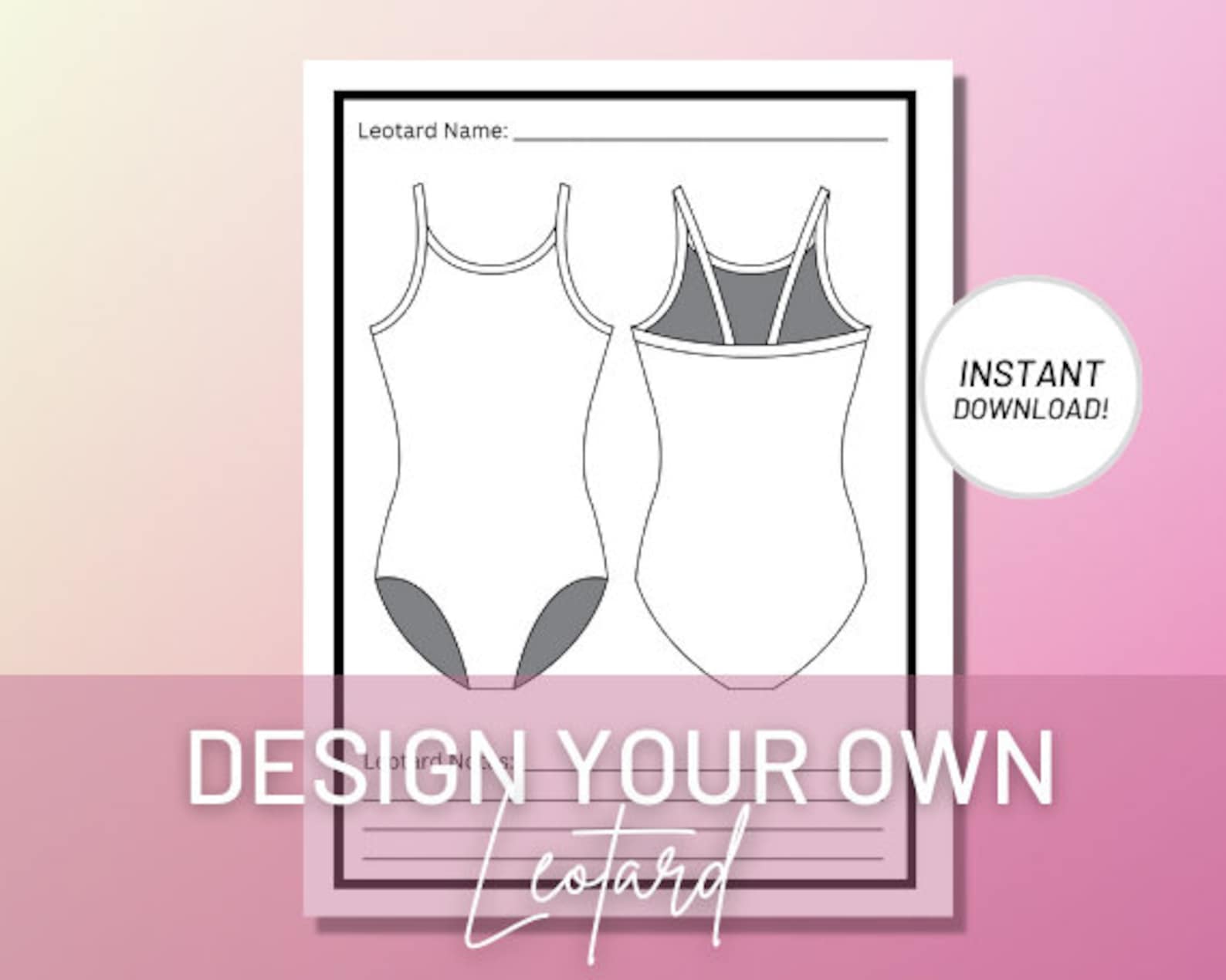 Leotard Coloring Page, Leotard Coloring Template, Gymnastics Activity Page, Design Your Own ...