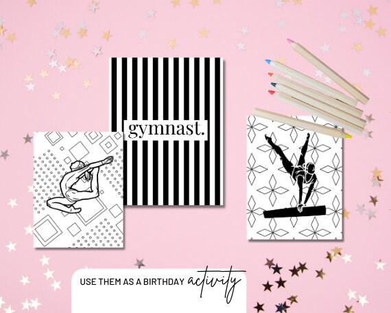 Gymnastics Coloring Pages, Printable Gymnastics Coloring Book, Digital ...