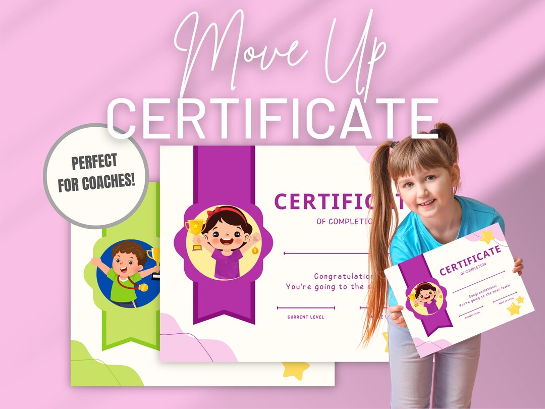 Move up Certificate Level up Certificate Gymnastics - Etsy