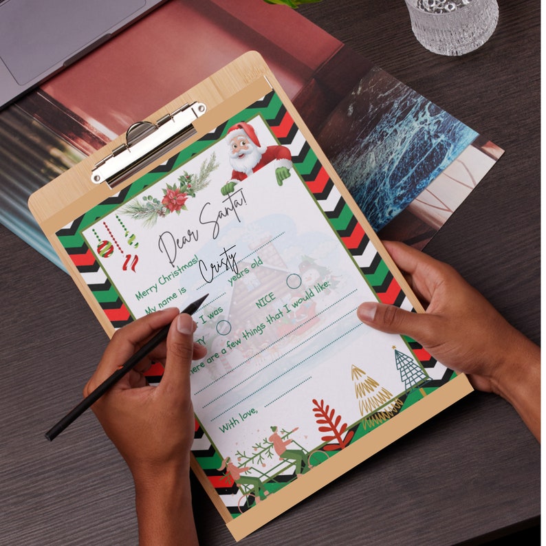 Adorable Printable Santa Wish List and Letter for Kids - Etsy