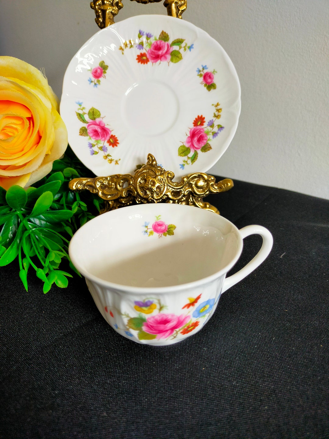 Shelley Oleander Shape Demitasse Cup and Saucer C1940 - Etsy