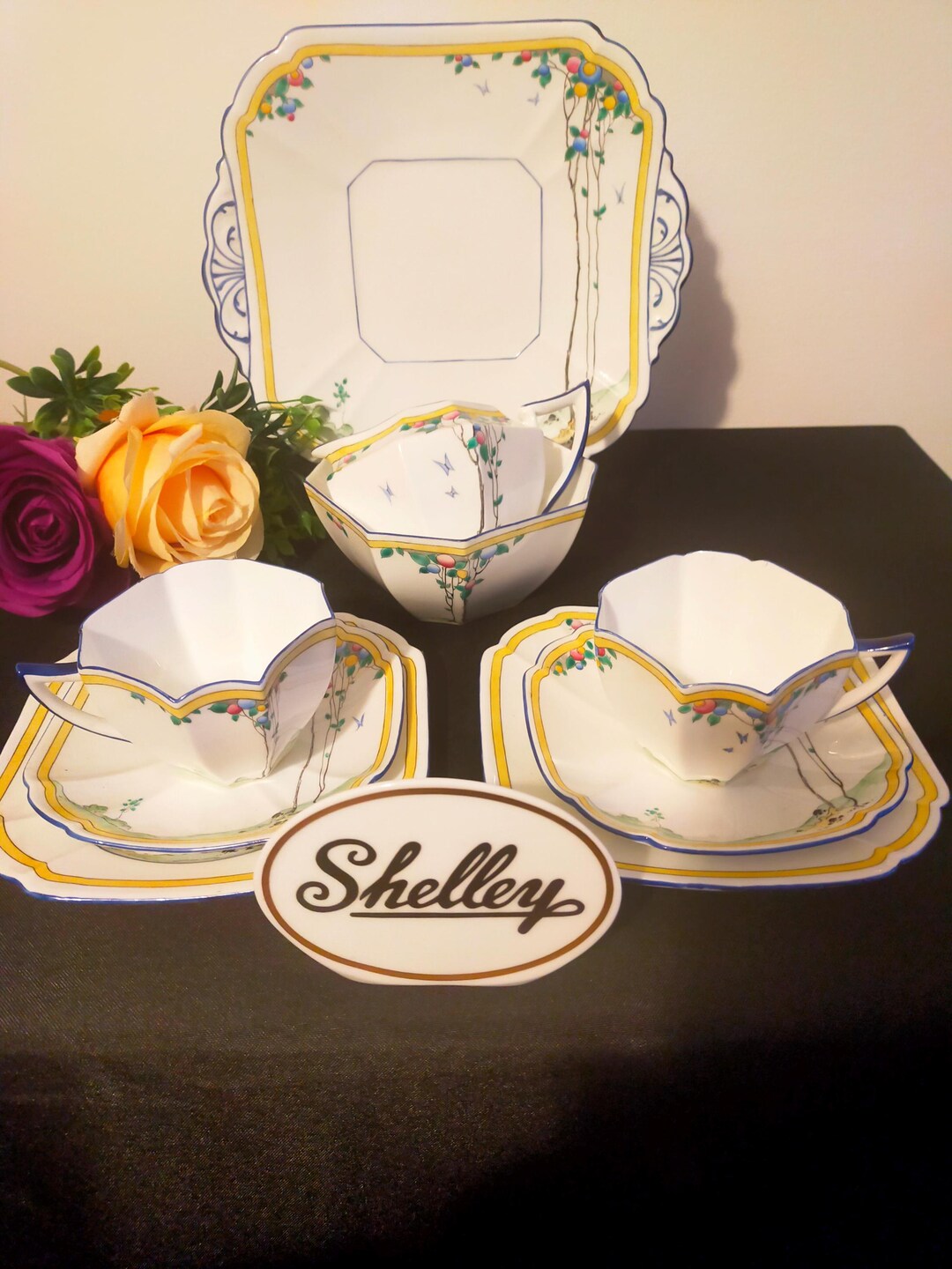 Shelley Queen Anne Shape Balloon Trees Teaset for Two C.1928 Pattern ...