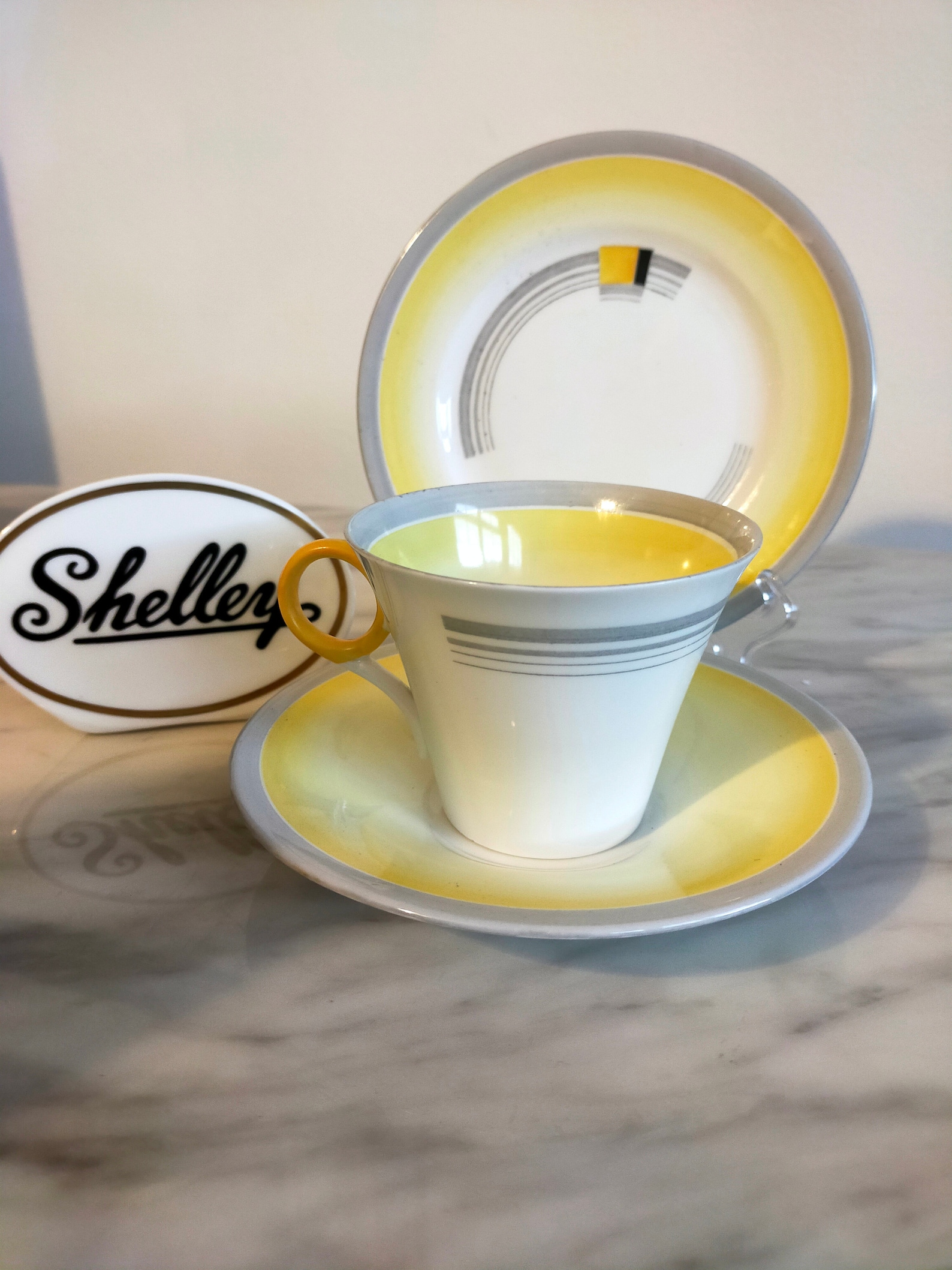 Vintage Shelley Teacup Trio, Stocks and Blocks Pattern, Art Deco - Etsy