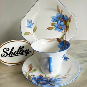 Shelley Art Deco Syringa Trio Floral Coffee Cup Vintage Shelley Teacup ...