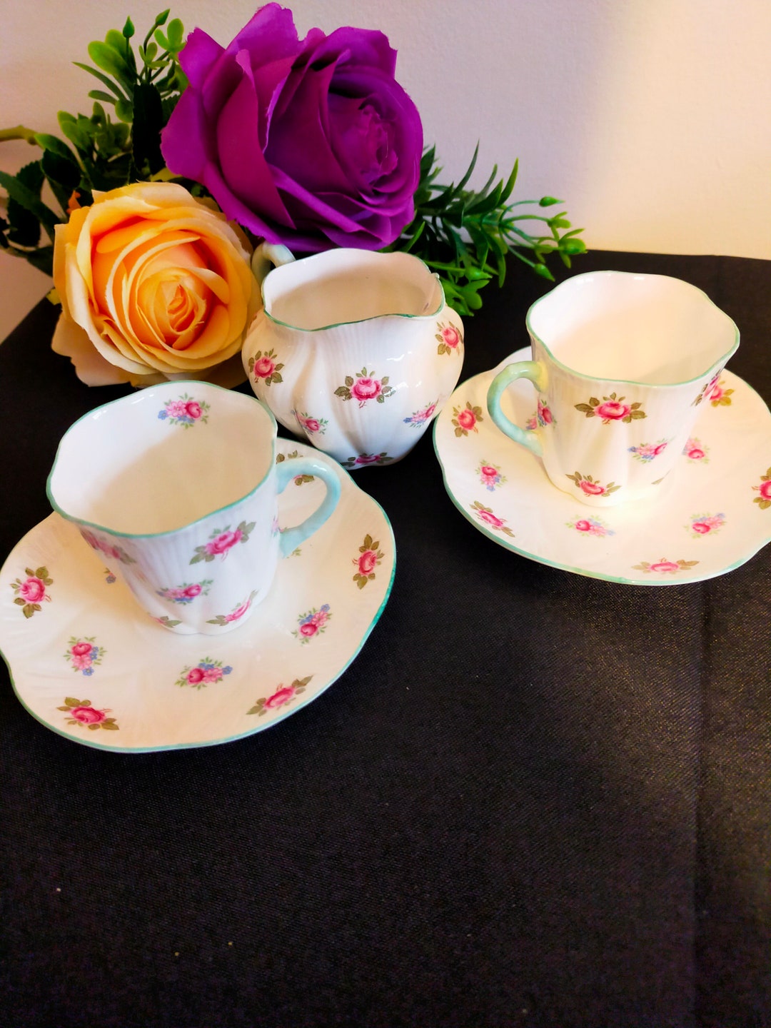 Lovely Shelley England Dainty Shape - Rosebud Pattern Creamer - Etsy