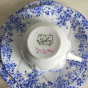 Vintage Shelley Teacup Trio: Dainty Blue Daisy Floral Pattern - Etsy