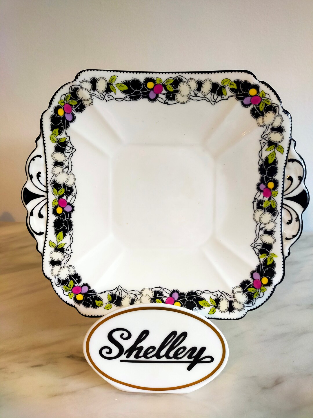 Shelley Cake Plate 1920s Honesty Pattern Vintage China Gift for Her - Etsy