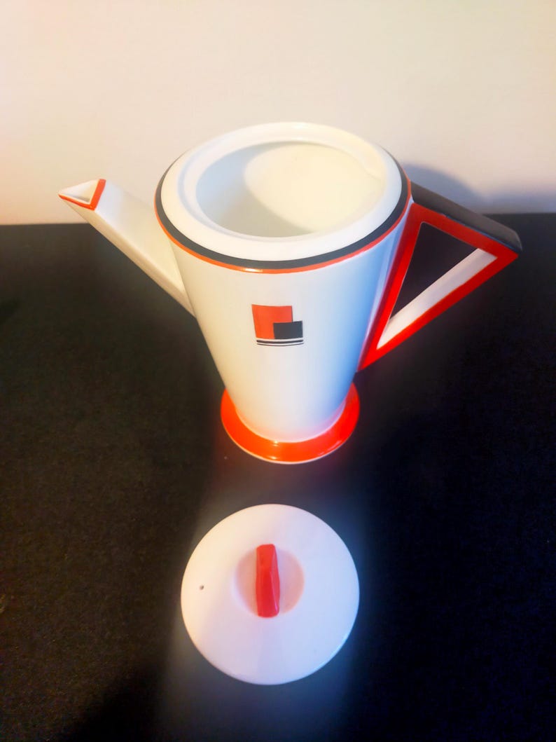 Shelley Mode Shaped Coffee Pot Squares and Lines Pattern 11792 - Etsy