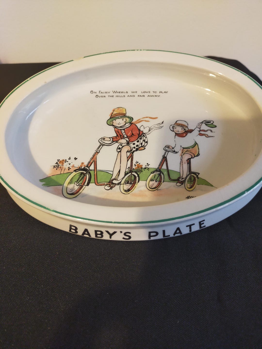 Nursery Ware Oval Baby's Plate Bowl by Hilda Cowham Second Series Dated ...