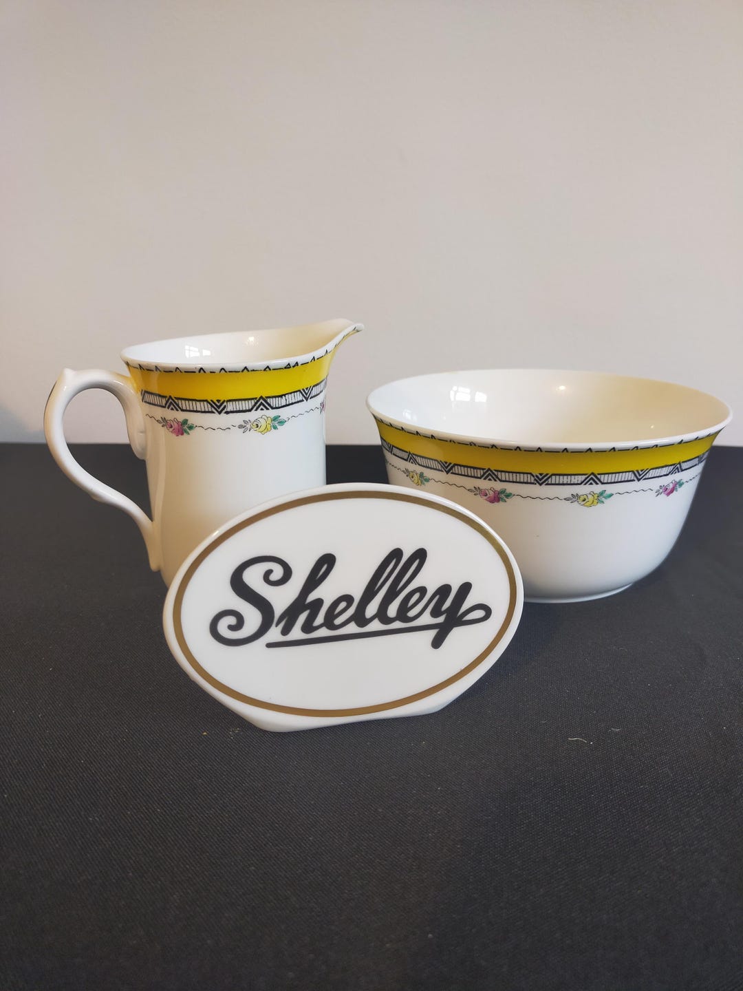 Antique Shelley Vincent Floral Jug and Slop Bowl Set - Etsy