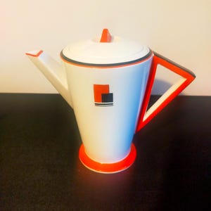 Shelley Mode Shaped Coffee Pot Squares and Lines Pattern 11792 - Etsy