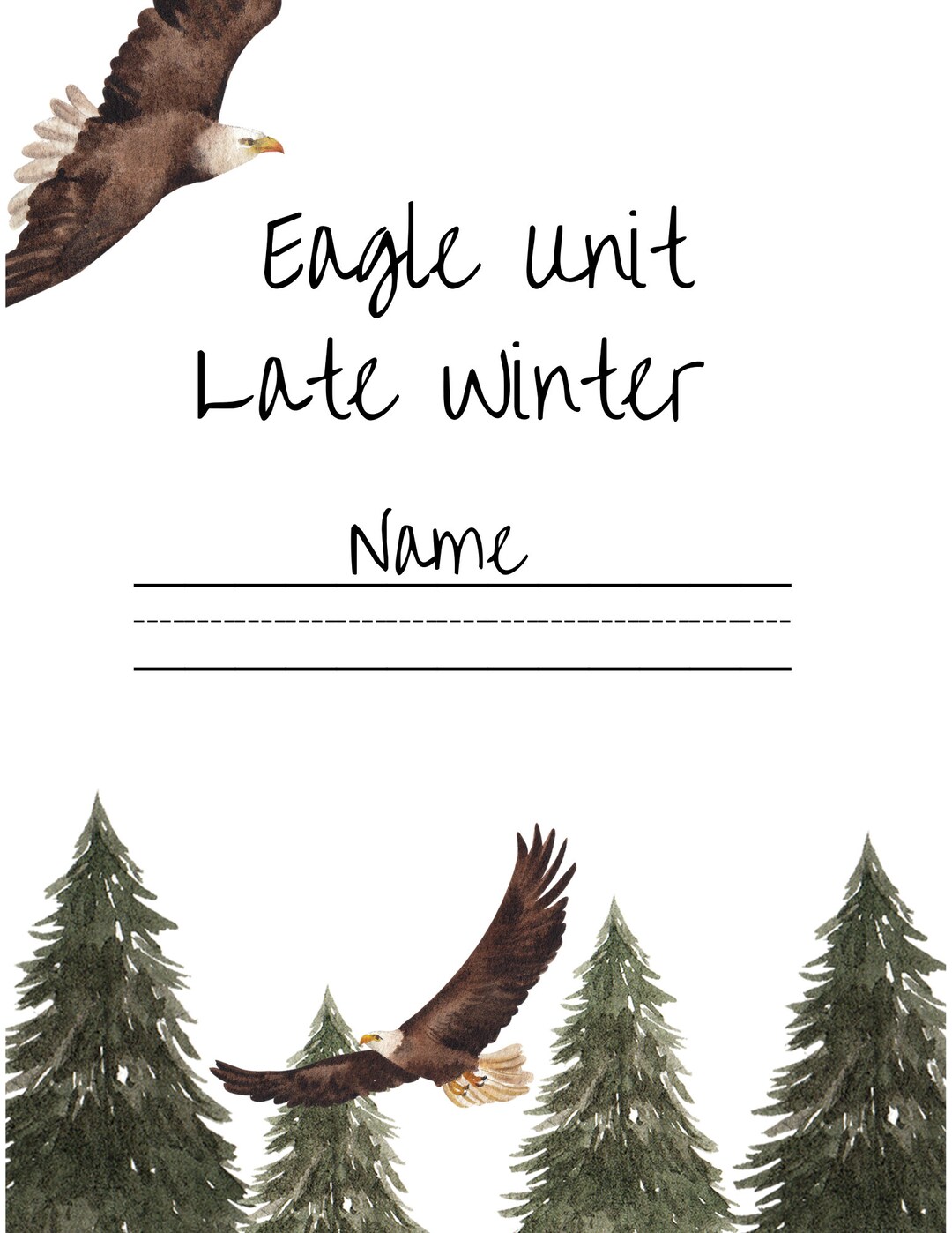 Eagle Unit Preschool/kindergarten Learning, Tracing, Writing - Etsy