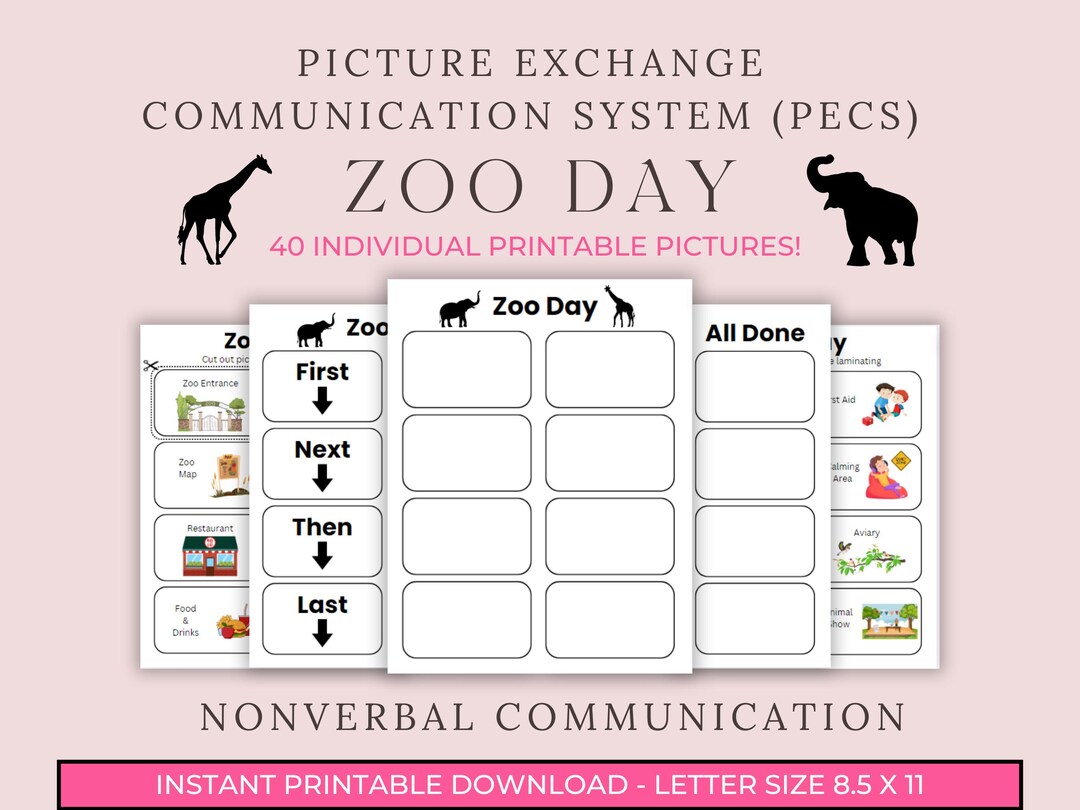 Zoo Day-picture Exchange Routine Cards-nonverbal Communication Autism ...