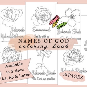 18 Names of God Printable, Bible Verse Coloring Book, Sunday School ...