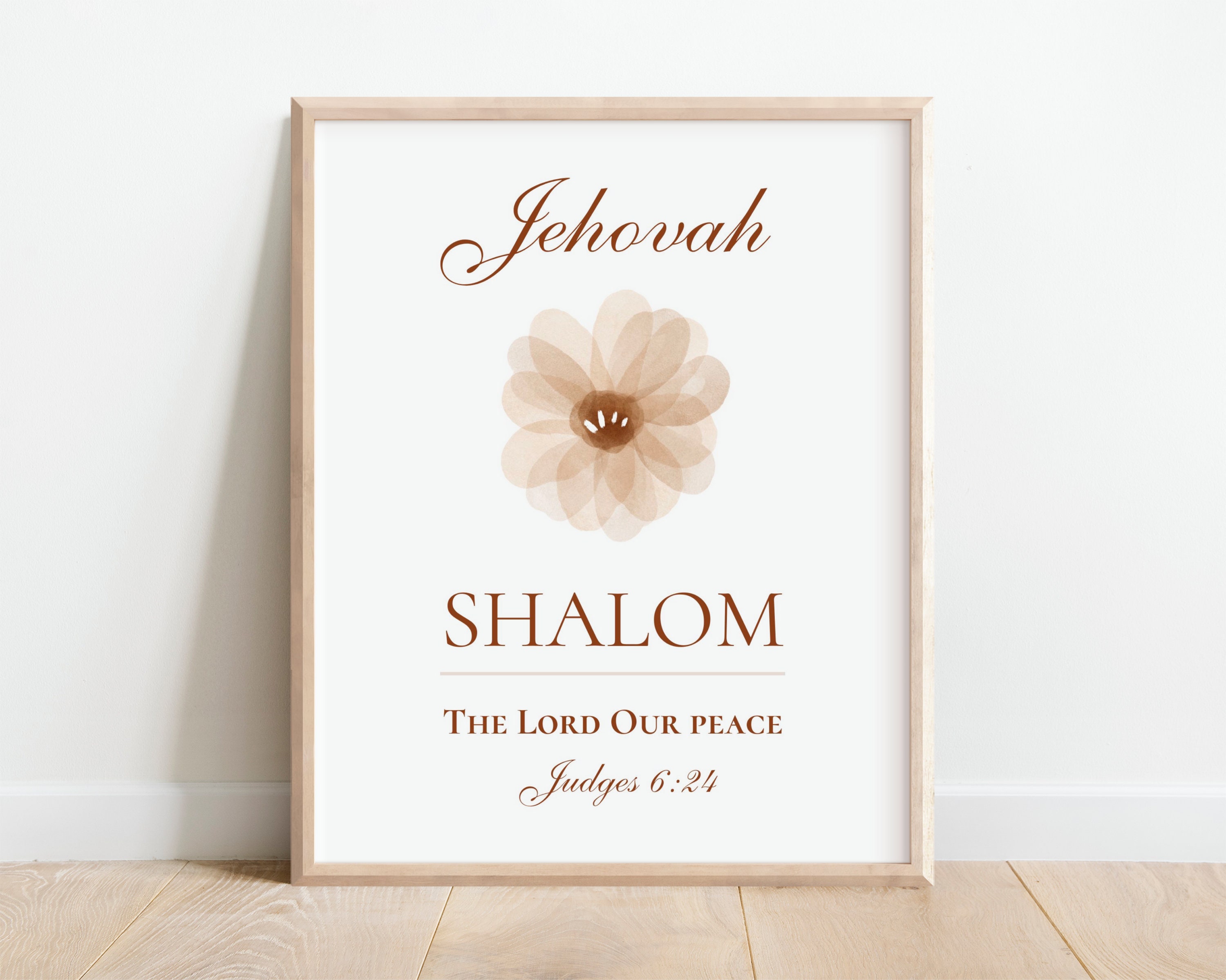 Jehovah Shalom Wall Art Print, the Lord is Peace, Jehovah Names, Hebrew ...
