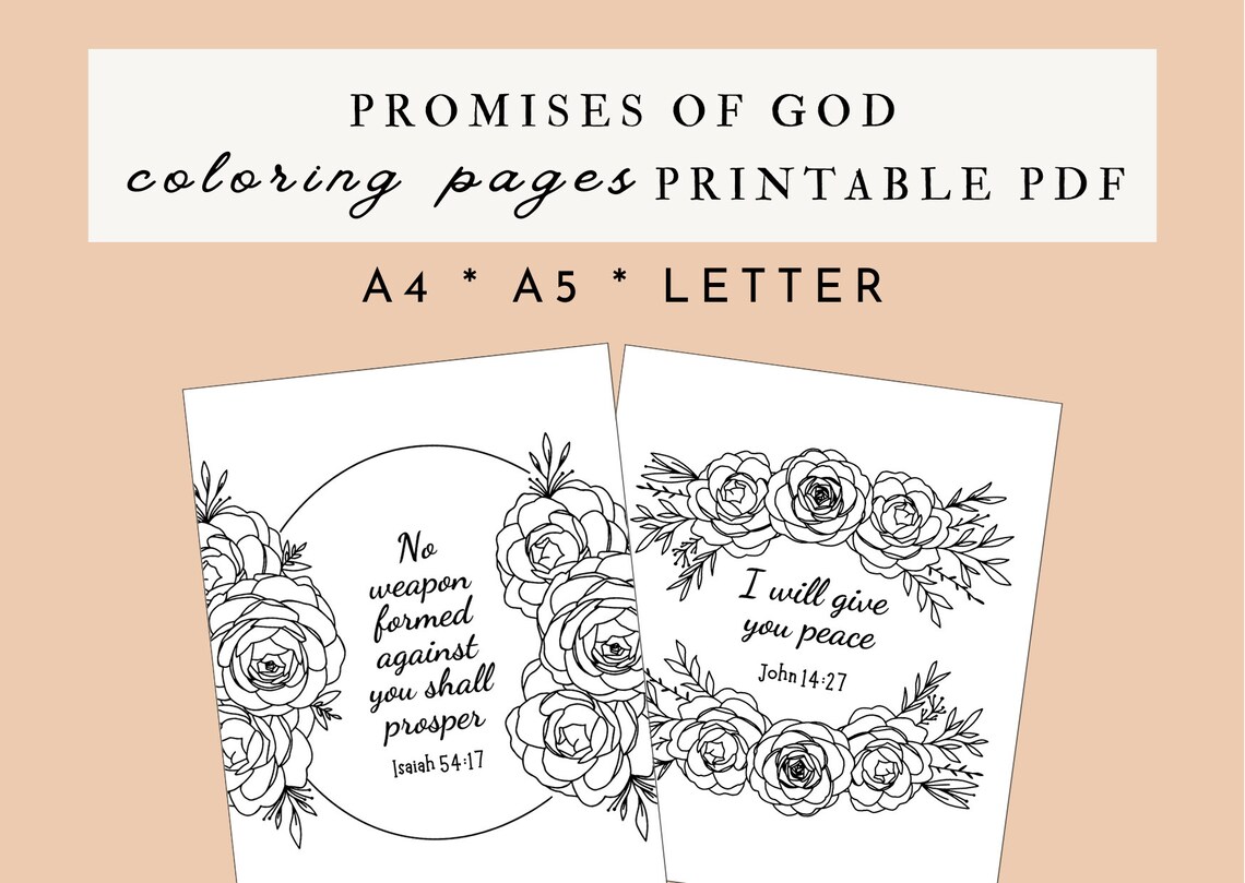 10 Promises of God Bible Verse Coloring Pages, Character of God, Sunday ...