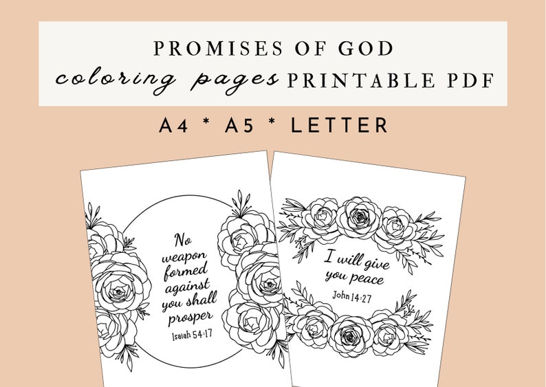 10 Promises of God Bible Verse Coloring Pages, Character of God, Sunday ...