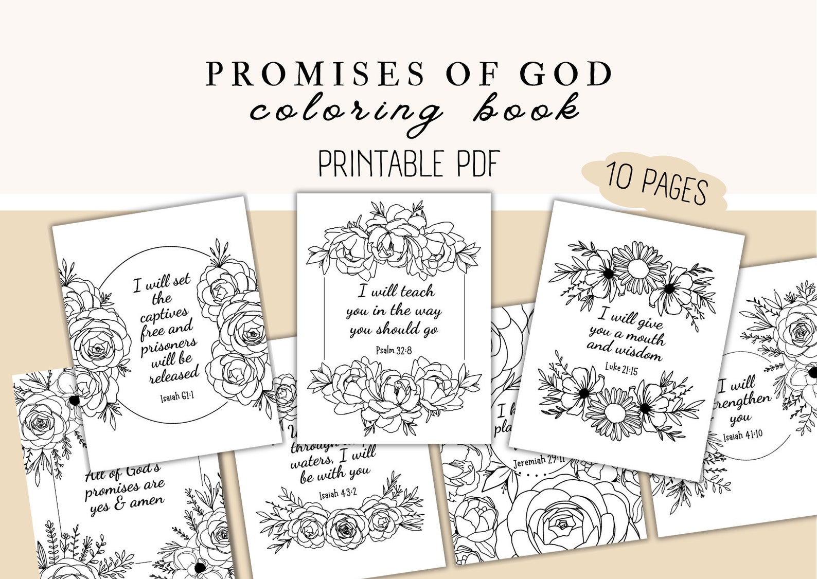 10 Promises of God Bible Verse Coloring Pages, Character of God, Sunday ...