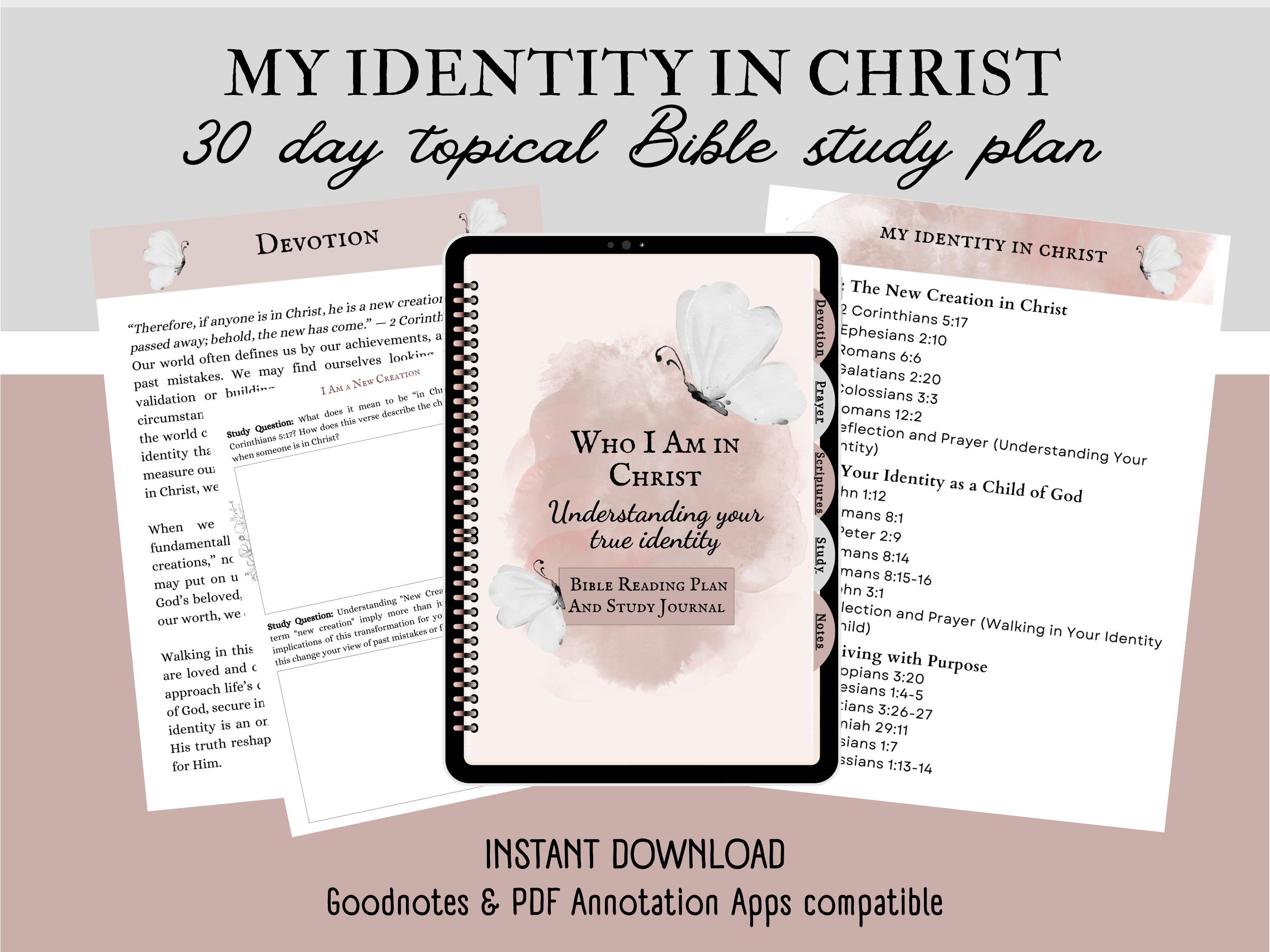 Identity in Christ Bible Study, Printable Bible Study, Who Am I in ...