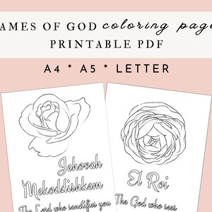 18 Names of God Printable, Bible Verse Coloring Book, Sunday School ...