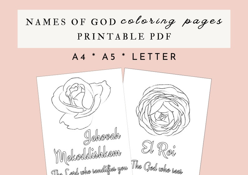 18 Names of God Printable, Bible Verse Coloring Book, Scripture ...