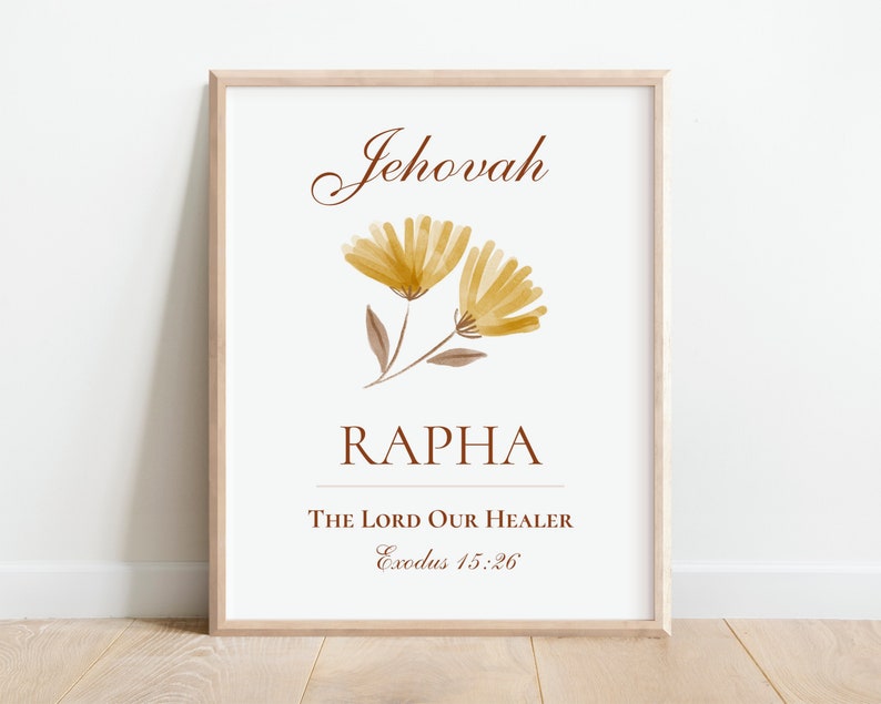 Jehovah Rapha Printable, the Lord Who Heals, Hebrew Names of God ...