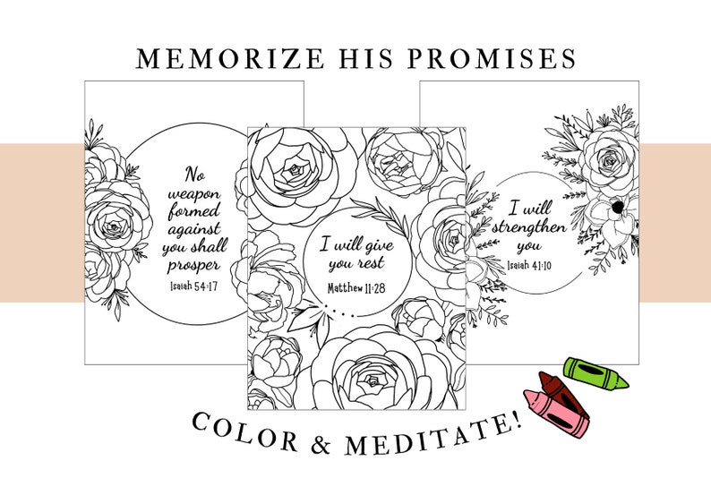 10 Promises of God Bible Verse Coloring Pages, Character of God, Sunday ...