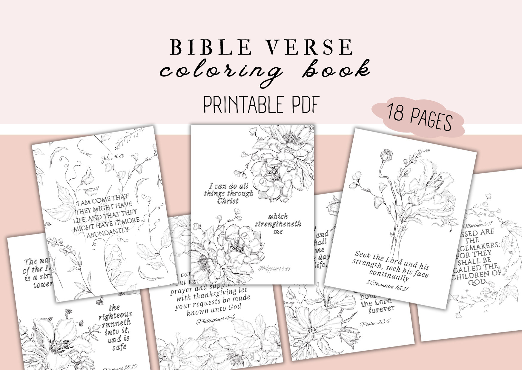 Bible Verse Coloring Pages, Scripture Coloring Sheets, Sunday School ...
