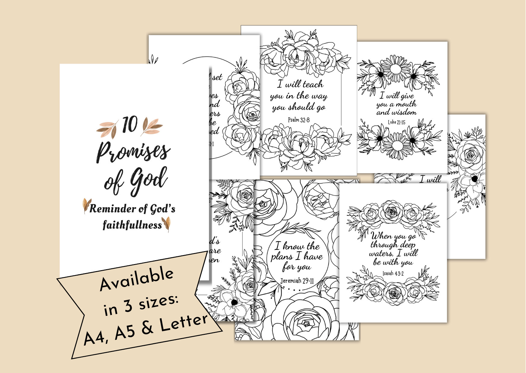 10 Promises of God Bible Verse Coloring Pages, Character of God ...