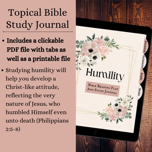 Bible Study on Humility, Daily Bible Reading Plan, Bible Study Journal ...