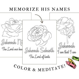 18 Names of God Printable, Bible Verse Coloring Book, Sunday School ...