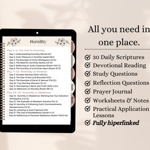 Bible Study on Humility, Daily Bible Reading Plan, Bible Study Journal ...