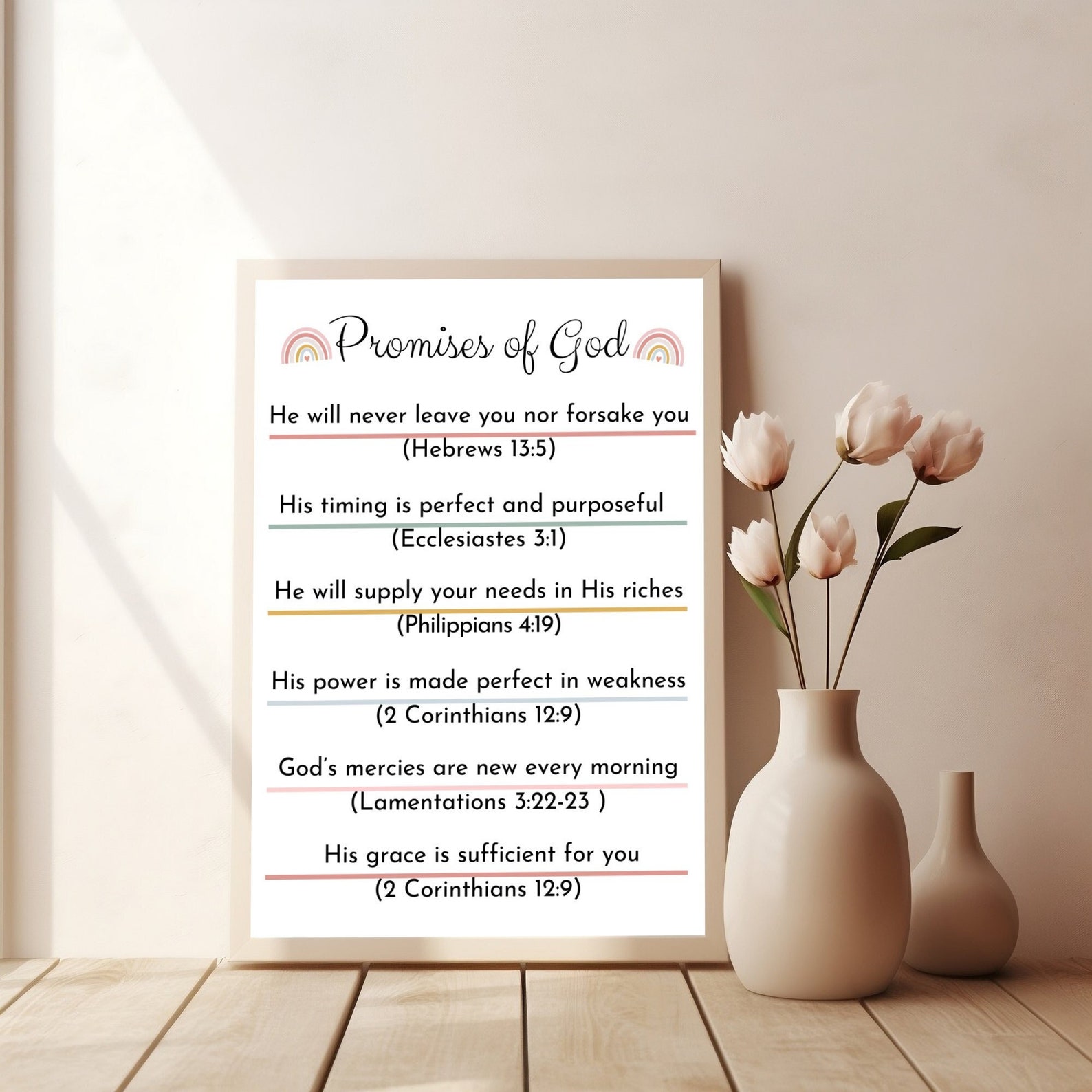 Rainbow Promises of God Printable, Colorful Promises of God for Kids ...