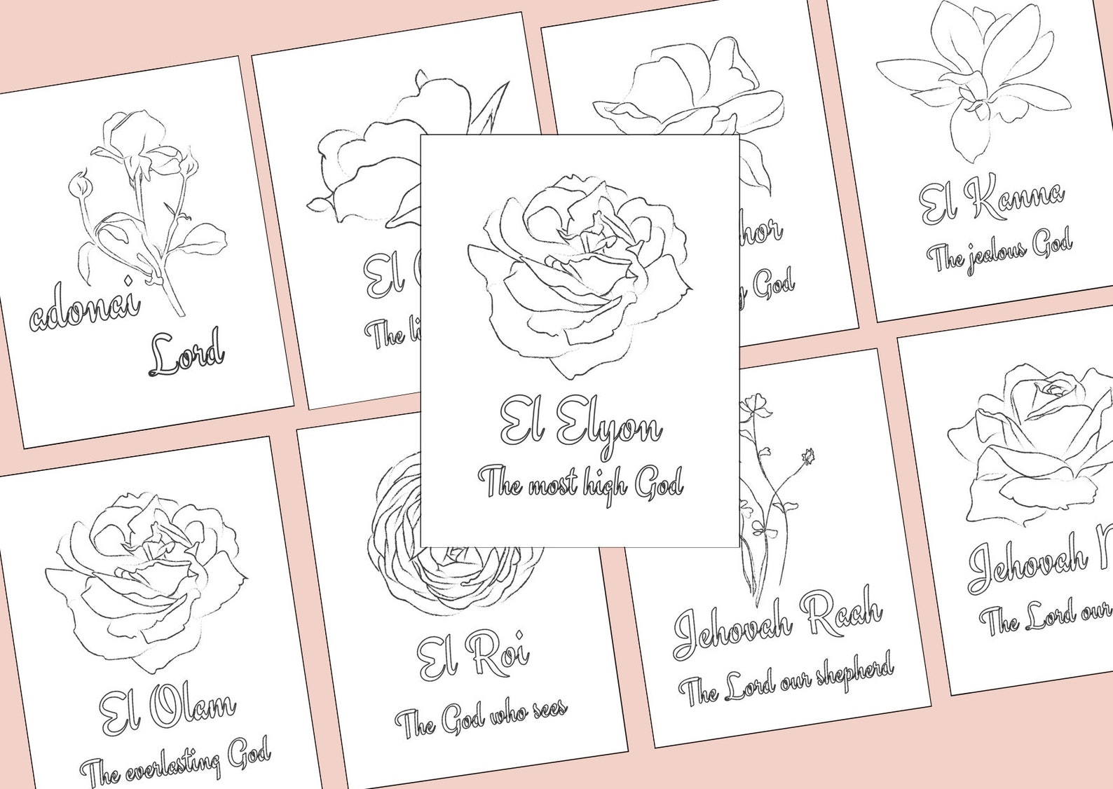 18 Names of God Printable, Bible Verse Coloring Book, Scripture ...