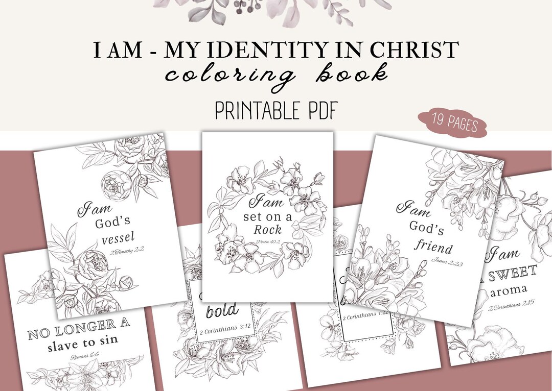 Identity in Christ Coloring Pages, Bible Coloring, Scripture Coloring ...