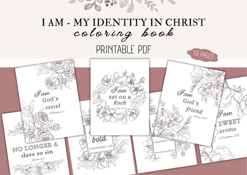 Identity in Christ Coloring Pages, Bible Coloring, Scripture Coloring ...