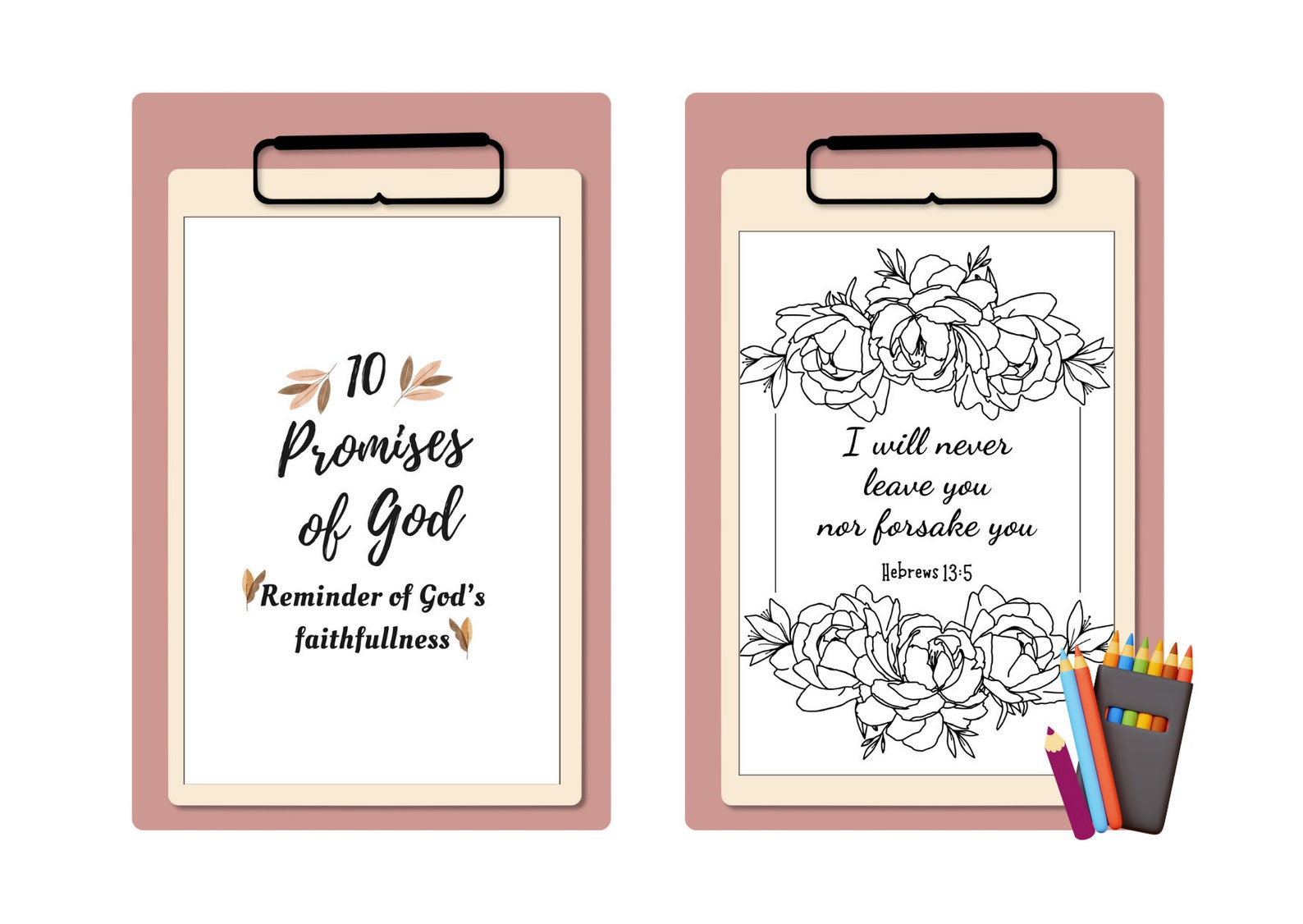 10 Promises of God Bible Verse Coloring Pages, Character of God, Sunday ...