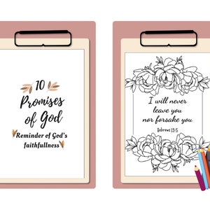 10 Promises of God Bible Verse Coloring Pages, Character of God, Sunday ...