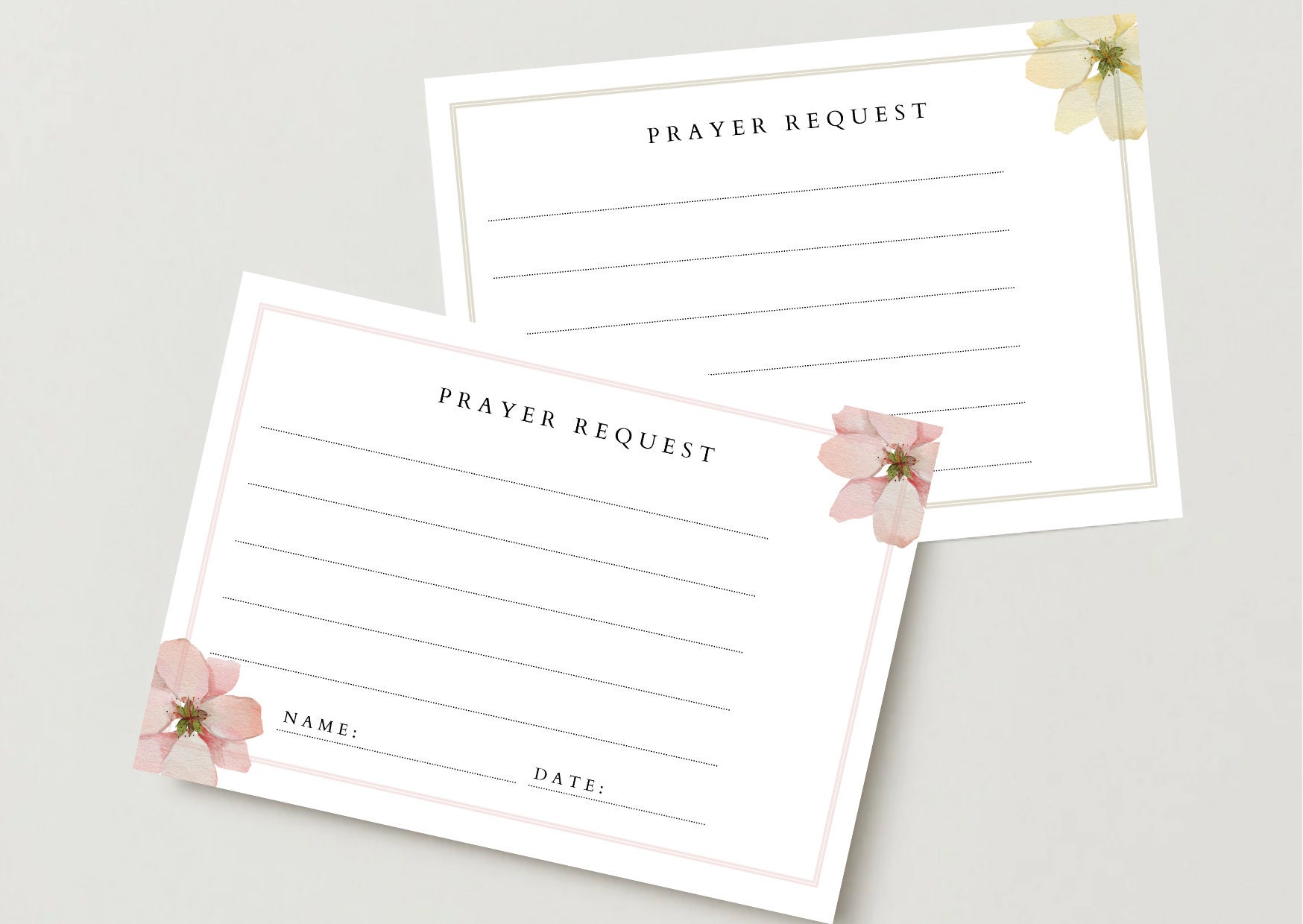 2 Floral Prayer Request Cards, Prayer Cards for Baby Shower, Prayer ...
