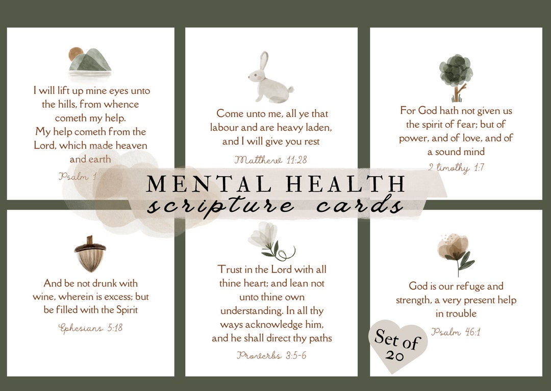 Mental Health Scripture Cards, Bible Memory Verse Cards, Affirmation ...